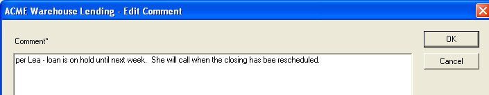 Tab - Collateral - Comments
