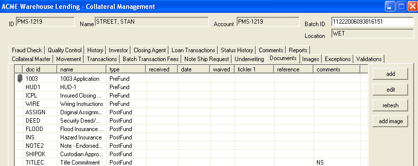 Tab - Collateral - Documents