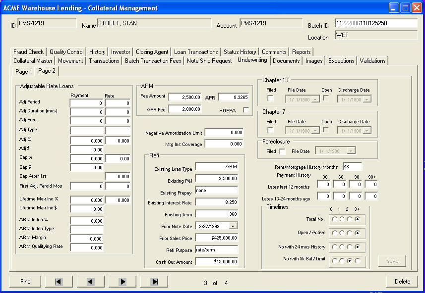 Tab - Collateral - Underwriting